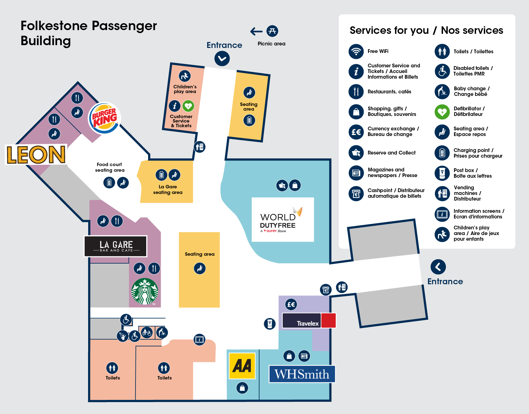 Terminal map and amenities - Eurotunnel LeShuttle™